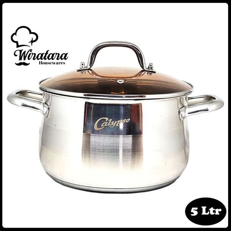 Jual Calypso Panci Lid 5 Liter Sus 304 Casserole Induksi 22cm Soup