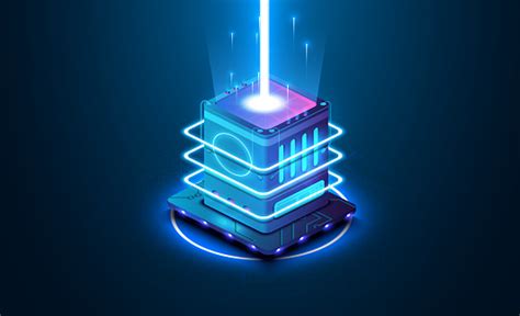 Perangkat Keras Server Pusat Data Dan Tampilan Futuristik Ke Atas