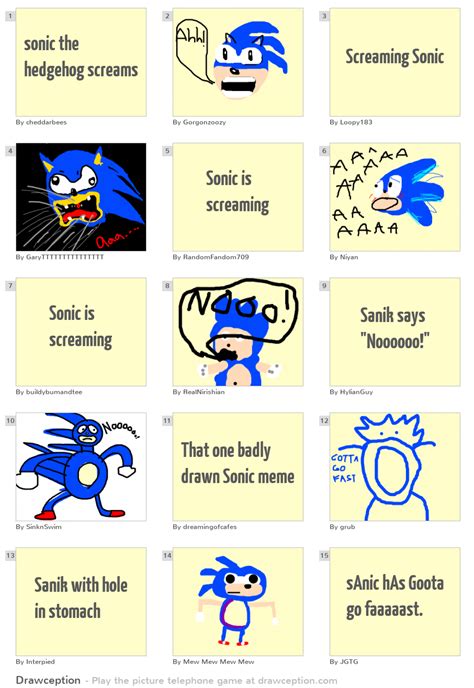 Sonic The Hedgehog Screams Drawception