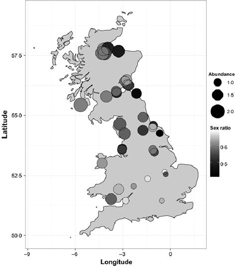 Spatial Variation In The Estimated Sex Ratio Mean Proportion Of Males