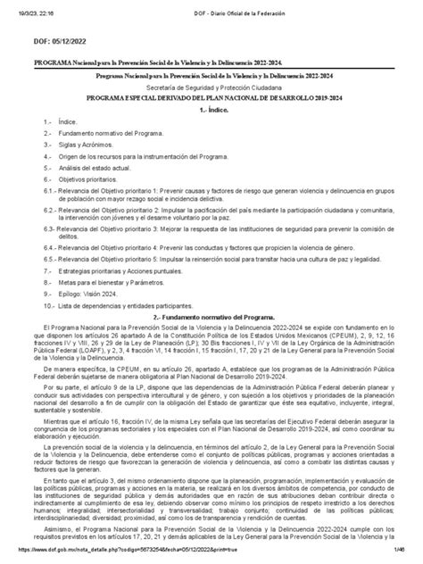 Programa Nacional Para La Prevención Social De La Violencia Y La