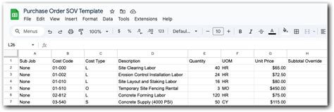 Import Commitment Sov Line Items From A Csv File Procore
