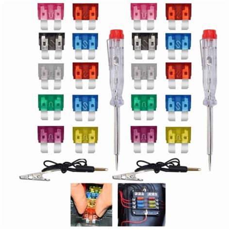 24 Pc Electrical Fuse Kit Car Fuses Assortment Blade Type Automotive