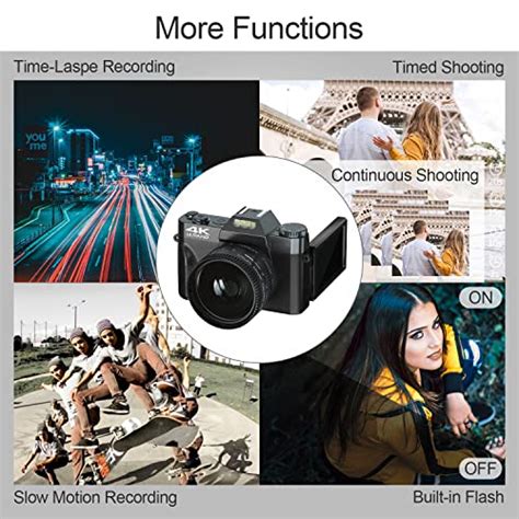 Digital Camera Vjianger 4k 48mp Vlogging Camera For Youtube With Flip