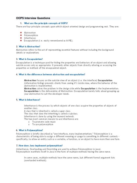 Basic Interview Question Pdf Method Computer Programming Class Computer Programming