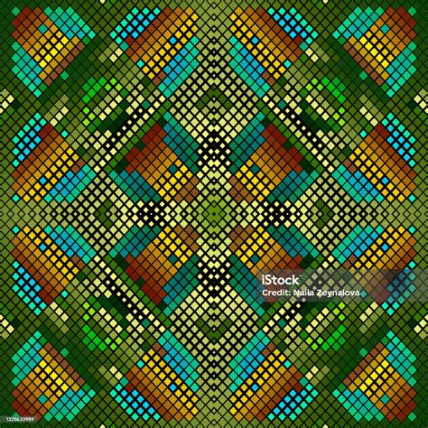 디지털 모자이크 원활한 패턴 장식 밝은 배경 부족 민족 벡터 배경을 반복합니다 현대적인 질감의 장식 추상 기하학적 화려한 디자인