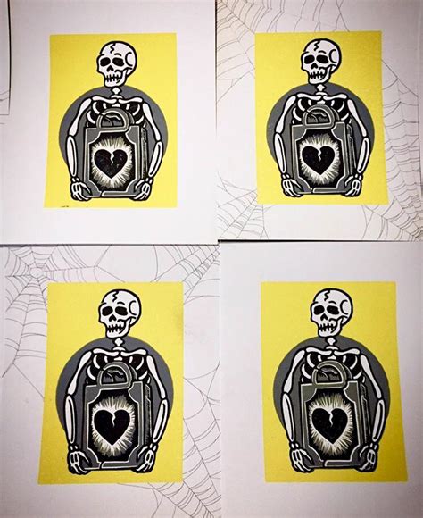 8”x10” 3 Color Reduction Linocut Some With Custom Webs R Printmaking