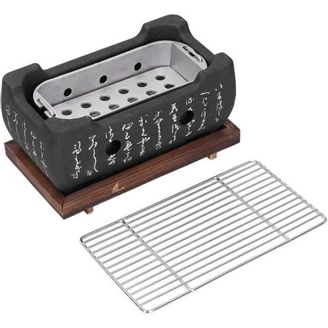 Barbecue Grill Barbecue Charbon De Bois Fumeur Barbecue Alliage Daluminium Japonais Mini Carré