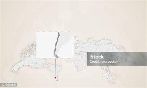 세계지도에 고정 이웃 국가와 칠레의지도 0명에 대한 스톡 벡터 아트 및 기타 이미지 0명 기 땅 Istock