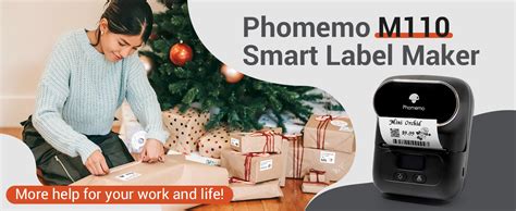 Phomemo Label Maker Machine Phomemo M110 Portable Bluetooth Thermal Label Printer Sticker