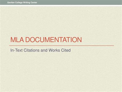 PPT MLA Documentation PowerPoint Presentation Free Download ID