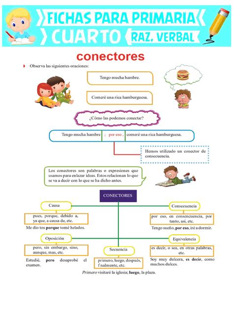 Los Conectores Para Cuarto Grodo De Primaria Pdf