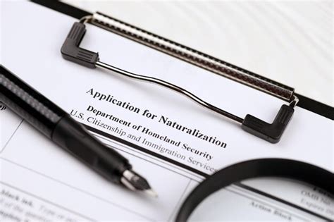 Premium Photo N Application For Naturalization Blank Form On A Tablet
