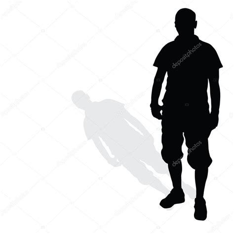 Homem De Pé Silhueta Vetor Preto Imagem Vetorial De © Drgaga 39860021