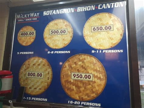Menu At Milky Way Restaurant Las Pinas Blk Lot