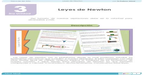 Leyes De Newton Guao De Newtonpdf · 3 3ra Unidad Leyes De Newton