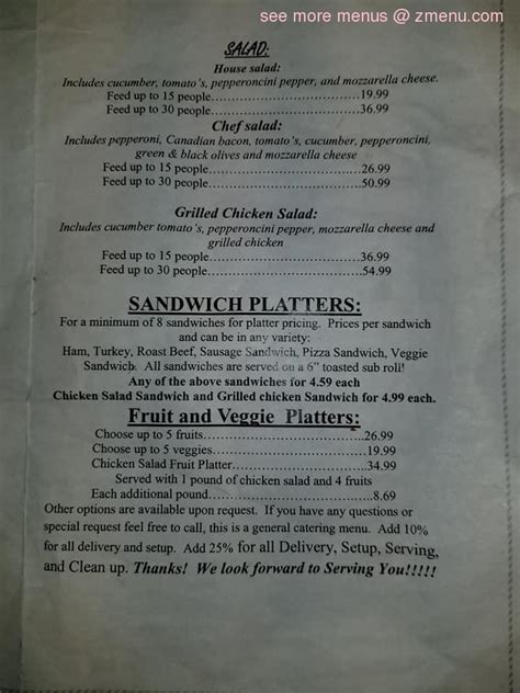 Menu At Grumpys Pizza Pizzeria Arab