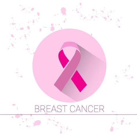 핑크 리본 유방암 인식 평면 벡터 일러스트 레이 션 프리미엄 벡터