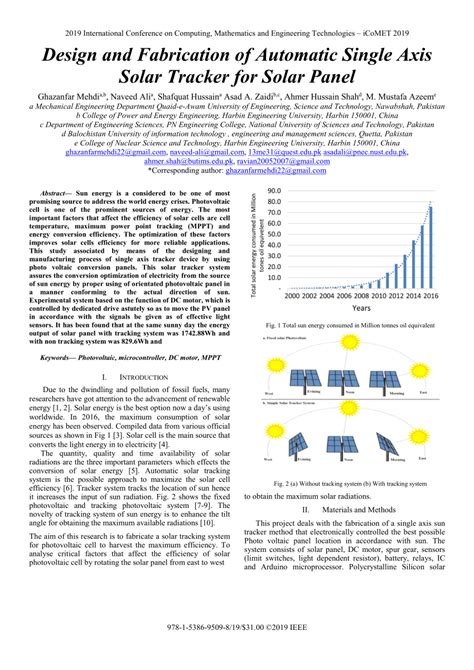 Pdf Design And Fabrication Of Automatic Single Axis Solar Tracker For