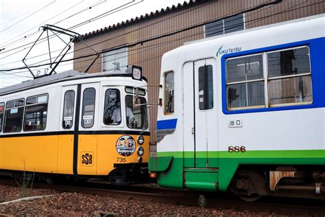 2nd train 福鉄F10形735号 レトラム 故障による救援回送の写真 TopicPhotoID 62007