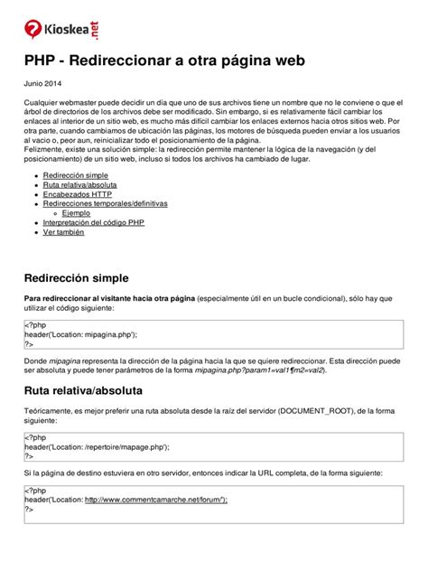 php redireccionar a otra pagina web 537 k5gbpj pdf servidor web internet y web
