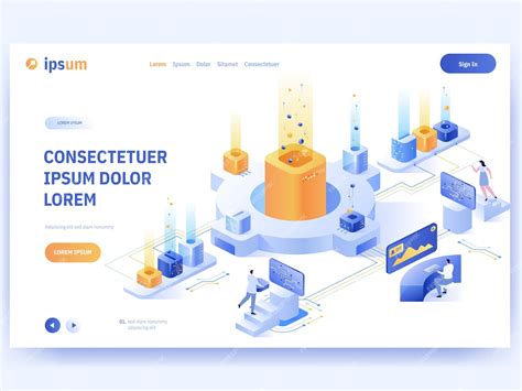 Premium Vector Information Flow Data Visualization Concept