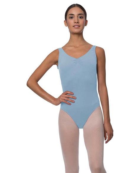 Lulli Womens Brushed Cotton Lycra Tank Dance Leotard Luna With Pinched