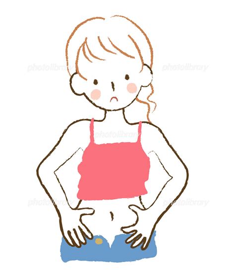 お腹を気にする女性 イラスト素材 1547633 フォトライブラリー Photolibrary