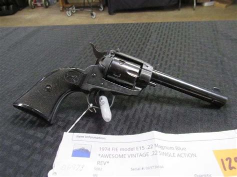 1974 Fie Model E15 Magnum Blue Revolver Mcpherson Auction And Realty