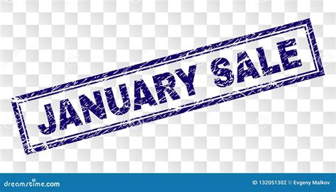 Scratched JANUARY SALE Rectangle Stamp Stock Vector Illustration Of