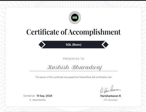 kashish bhardwaj on linkedin thrilled to have completed the sql basic skills test on hackerrank …