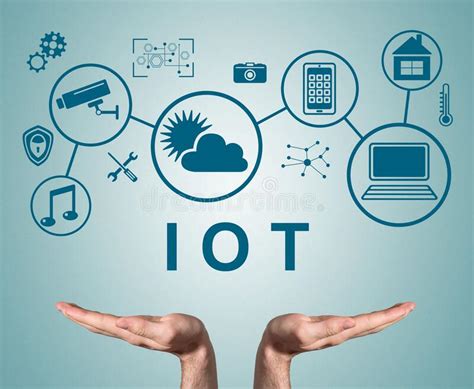 Iot Concept Sustained By Open Hands Stock Photo Image Of Devices Smart 187497542
