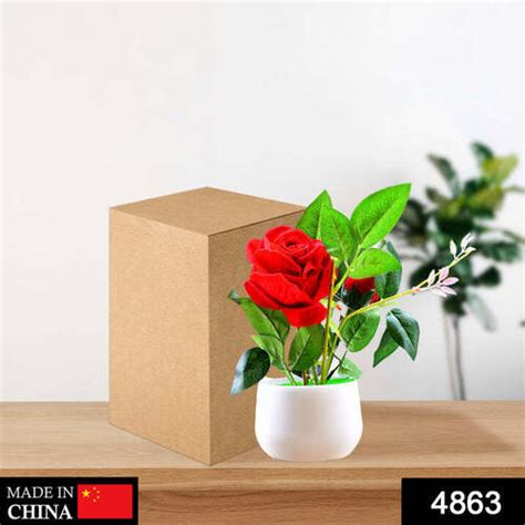 Mix Color Artificial Rose Flower Plant With Pot At Best Price In Rajkot