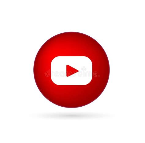 YouTube Logo Round Icon Isolated On White Background Editorial
