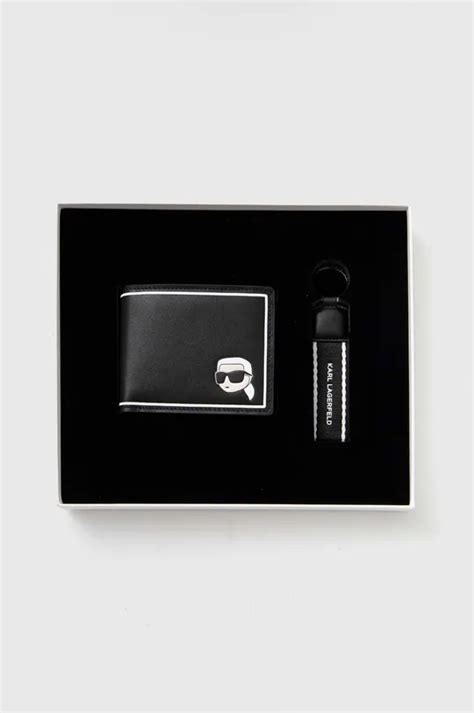 Гаманець + брелок Karl Lagerfeld колір чорний | ANSWEAR.ua