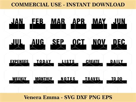 Journal Folder Tabs Planner Cut Files Svg Dxf Vectorency