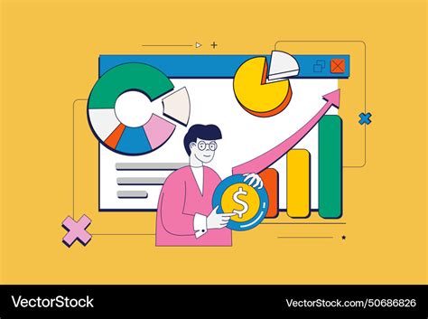 Business Concept In Flat Neo Brutalism Design Vector Image