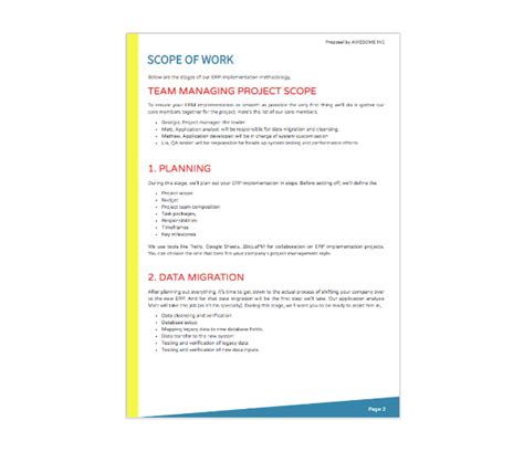 ERP Implementation Proposal Template Fresh Proposals