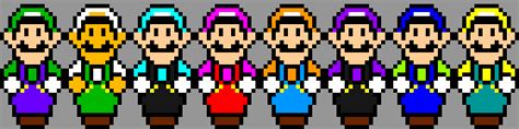 Luigis Super Smash Bros Alternate Colors In Smb3 Sprites Pixel Art