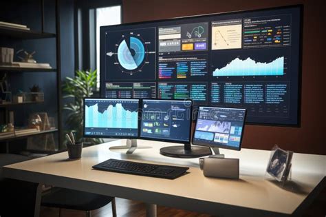 Document Management System On Cloud Popup From Computer Desktop Generative Ai Stock Image