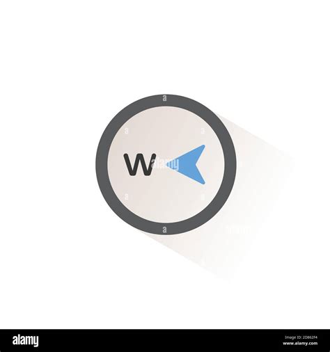West Direction Isolated Color Icon Weather Glyph Vector Illustration
