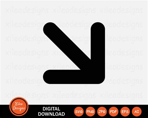 Arrow Point Bottom Right Icon Svg Pointer Path Route Pointer Navigation