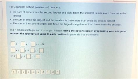 Solved For 3 Random Distinct Positive Real Numbers • The