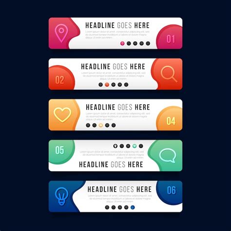 그라디언트 컬러 목차 인포 그래픽 템플릿 무료 벡터