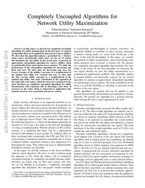 completely uncoupled algorithms for network utility maximization deepai