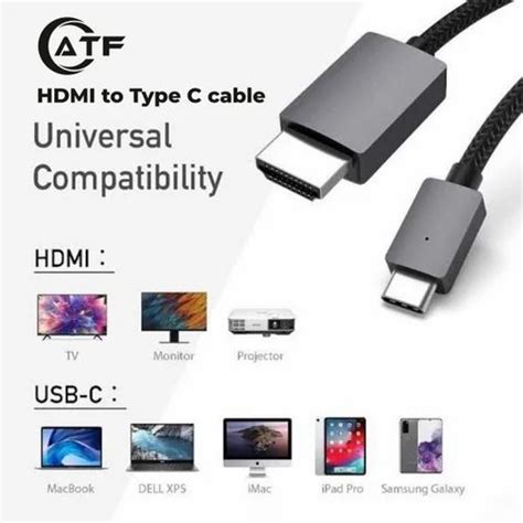 Black Base Pvc Atf Type C Hdmi Cable 1 5 M 18 0 Gbps At ₹ 185 Piece In Mumbai