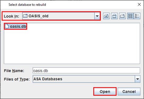 Rebuilding The OASIS Database Ingen Software