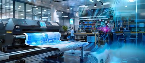 Large Format Plotter Printing Blueprints At Engineering Office Wide