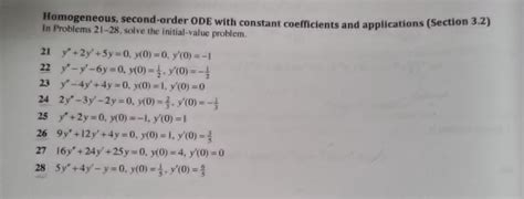 Solved Please Solve 25 And 26Homogeneous Second Order ODE Chegg Com