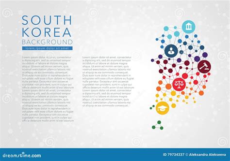 South Korea Dotted Vector Background Stock Vector Illustration Of